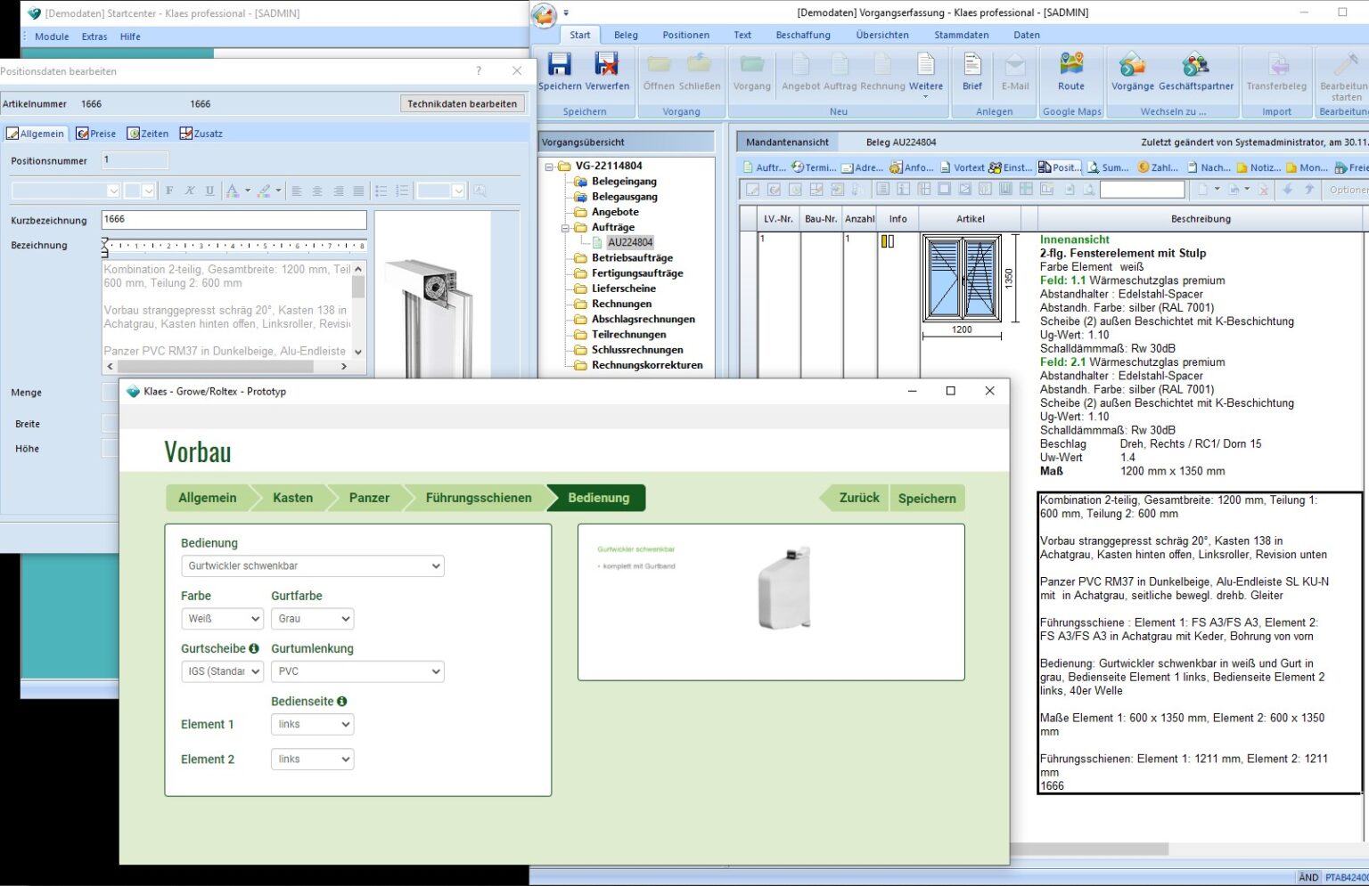 Anbindung Fensterbausoftware „Klaes“ an das GROWE/ROLTEX-Kundenmodul ...
