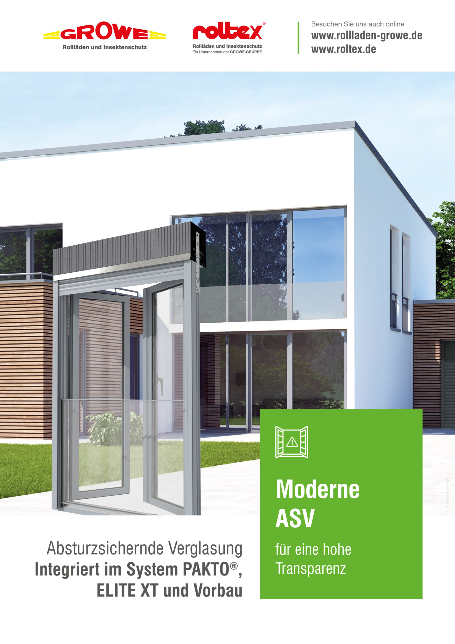 Absturzsichernde Verglasung – Vorbauelemente Raffstore - GROWE-Gruppe